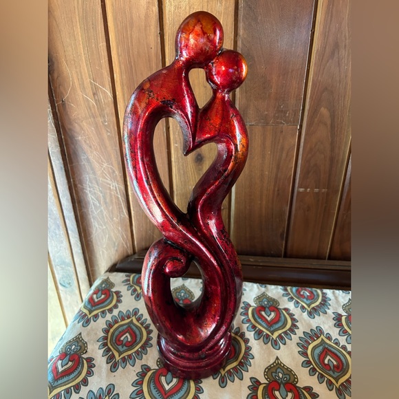 Kirklands | Accents | Red Romantic Couple Statue Abstract Intertwined ...